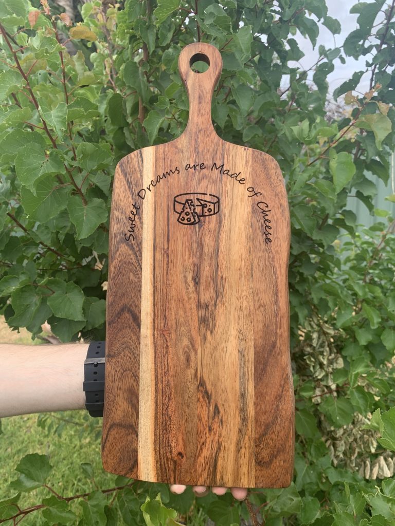 Cheese With Text Serving / Charcuterie Board - Engraved By Zac